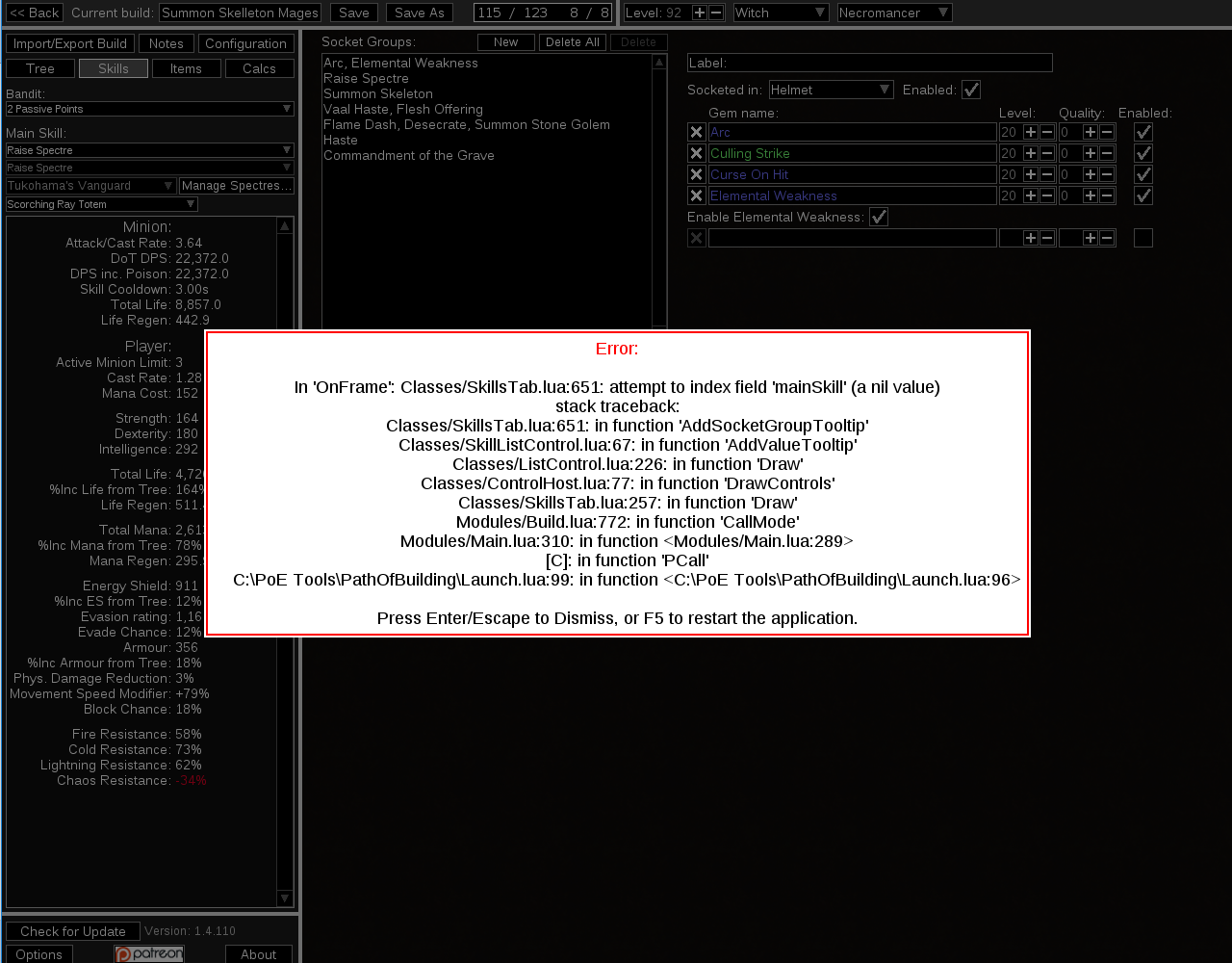 [Feature Request] Some Spectre info · Issue #492 · Openarl/PathOfBuilding · GitHub