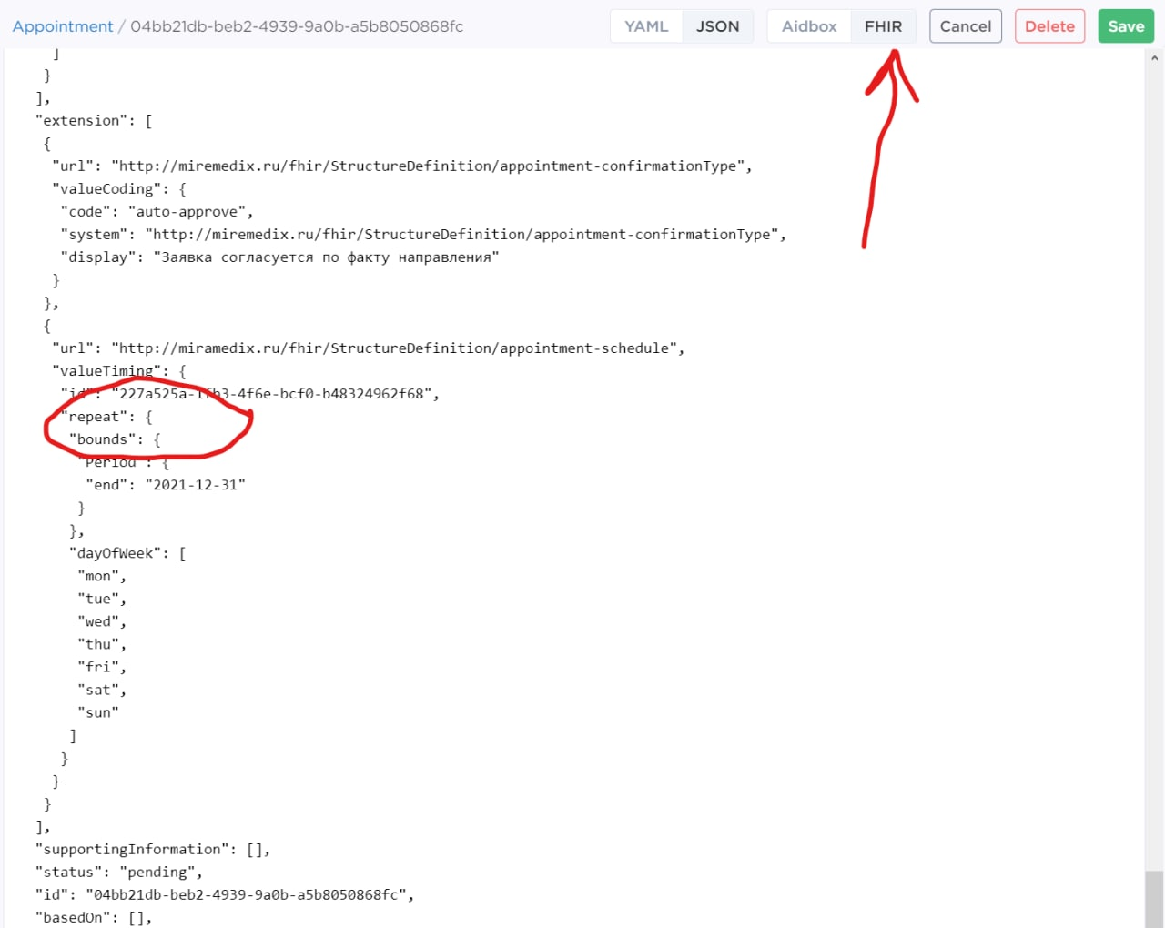 UI: resources tab, switch to FHIR format does not work · Issue #422 · Aidbox/Issues · GitHub