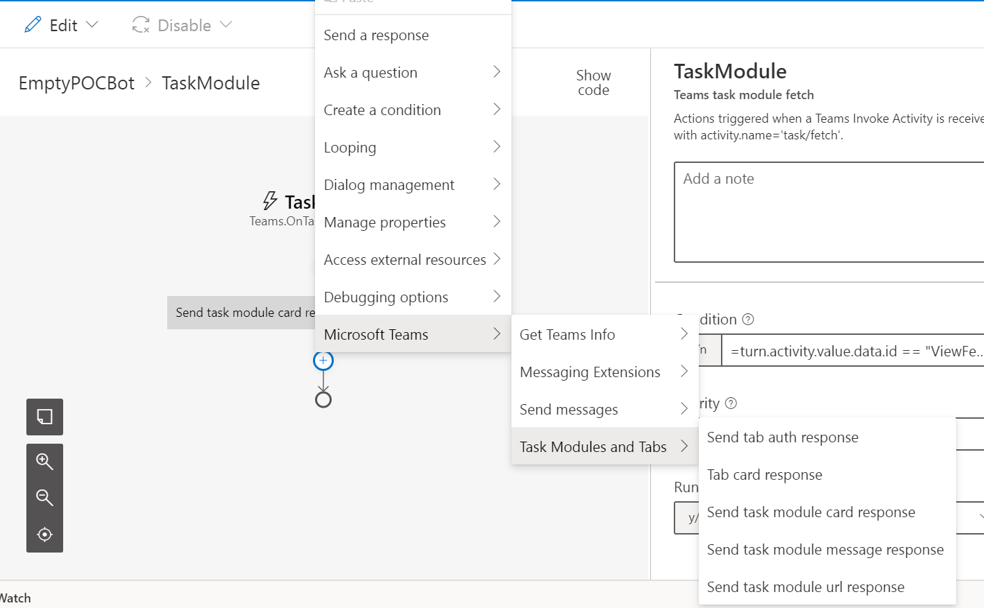 Power Virtual Agents Preview - How to send task module card response · Issue #1764 ...