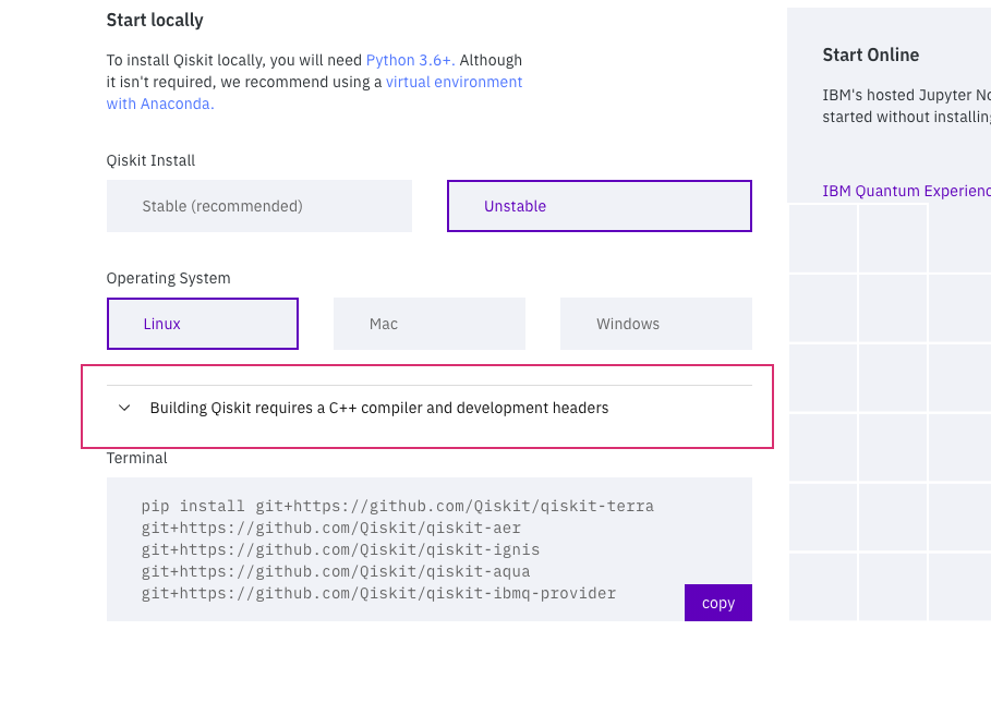 Homepage Start Locally Toggle · Issue 1219 · Qiskit · Github