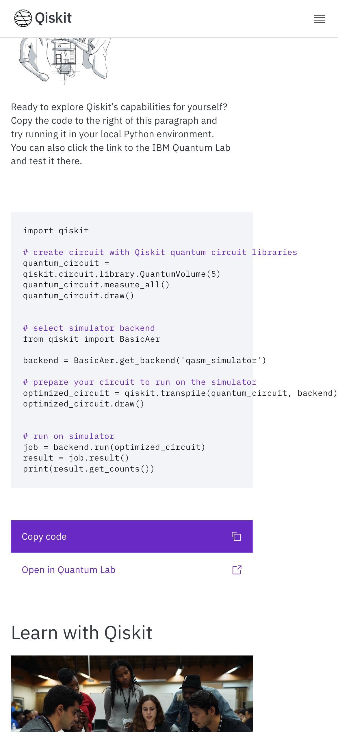 Bug Homepage Code Block Overflow Causing Issues On Mobile · Issue 3039 · Qiskit 
