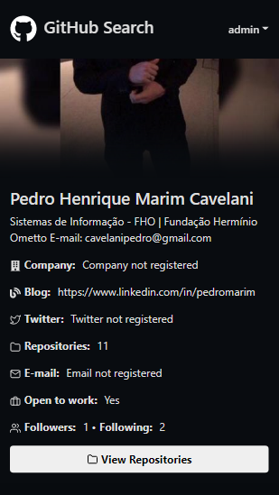 GitHub - pedrohmarim/GitHubSearch: Plataforma web que permite pesquisar ...