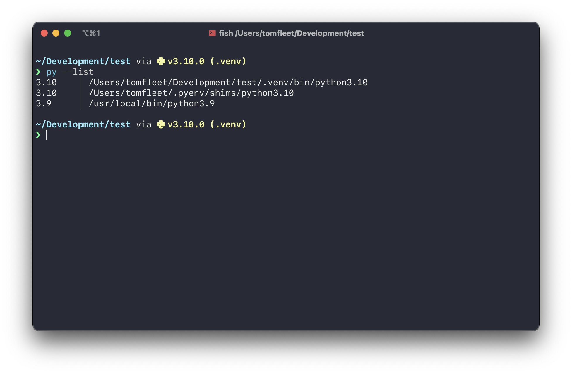 [FEAT] `--list` should show a virtualenv's python if in cwd or ...