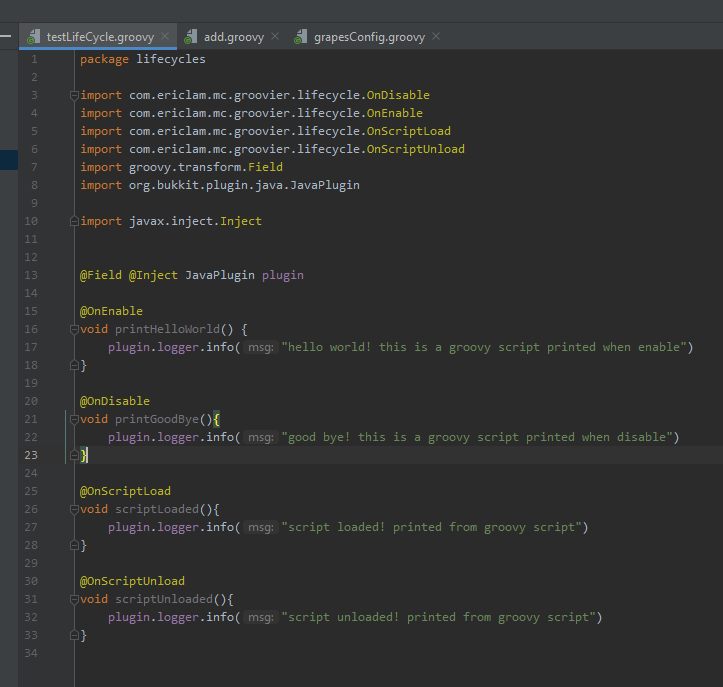 modifying scripts and reloading scripts - groovier-minecraft/Groovier GitHub Wiki