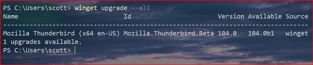`winget upgrade --all` gives `No installed package found matching input criteria.` · Issue #2426 ...