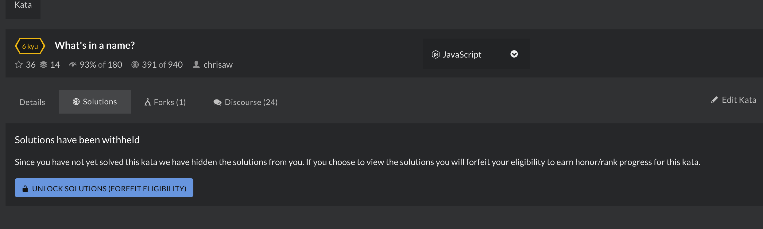 Completed Kata; solutions still locked · Issue #582 · codewars/codewars.com · GitHub