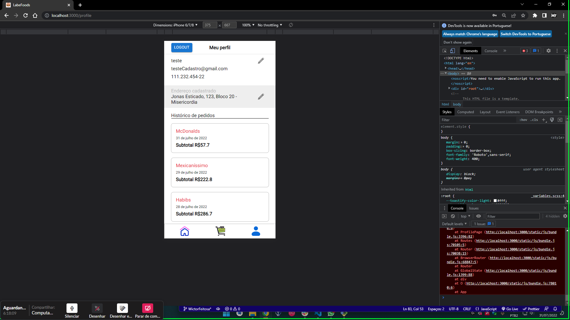 GitHub - GalileoGuilherme/LabeFood
