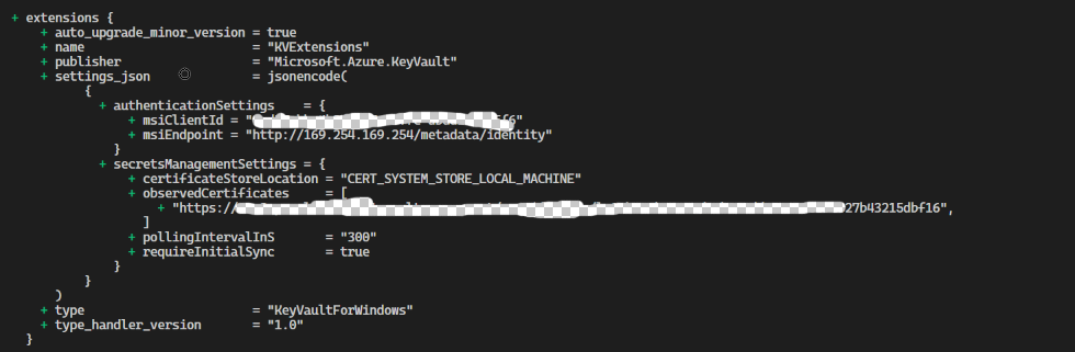 Azure Batch Pool Extensions formatting/encoding issue · Issue #20530 · hashicorp/terraform ...