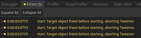 Target object freed before starting, aborting Tweener · Issue #4 · Valks-Games ...