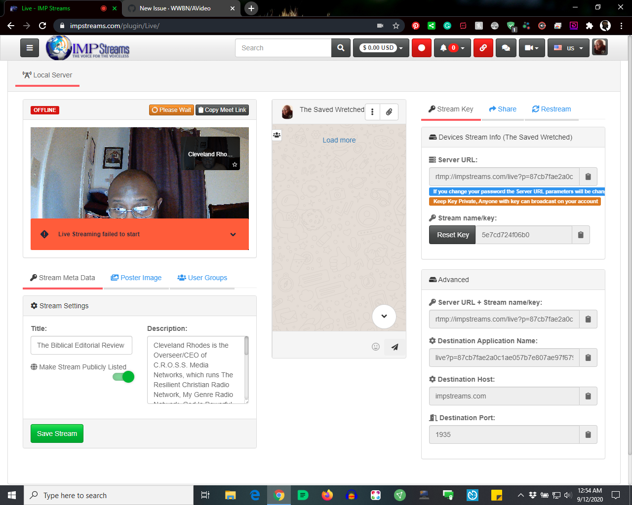 Meet can't live stream · Issue #3643 · WWBN/AVideo · GitHub