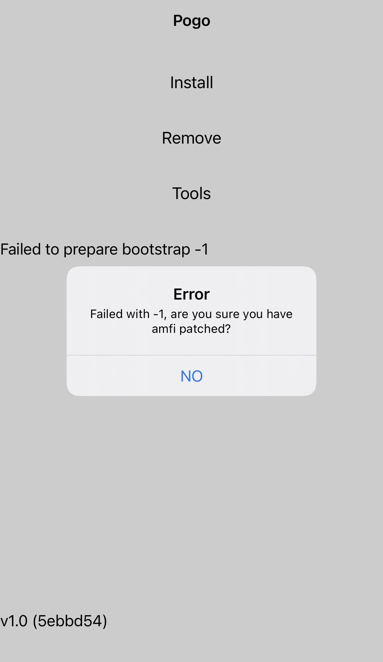 I tried to install pogo through the troll store, and such an error ...