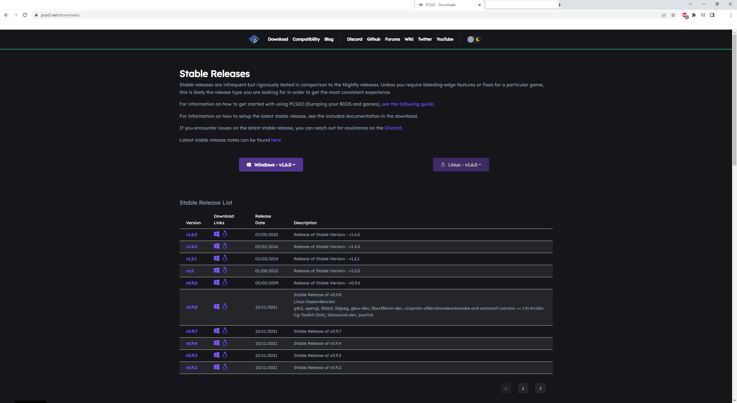 Make it more obvious there's more than just stable releases on download page · Issue #88 · PCSX2 ...