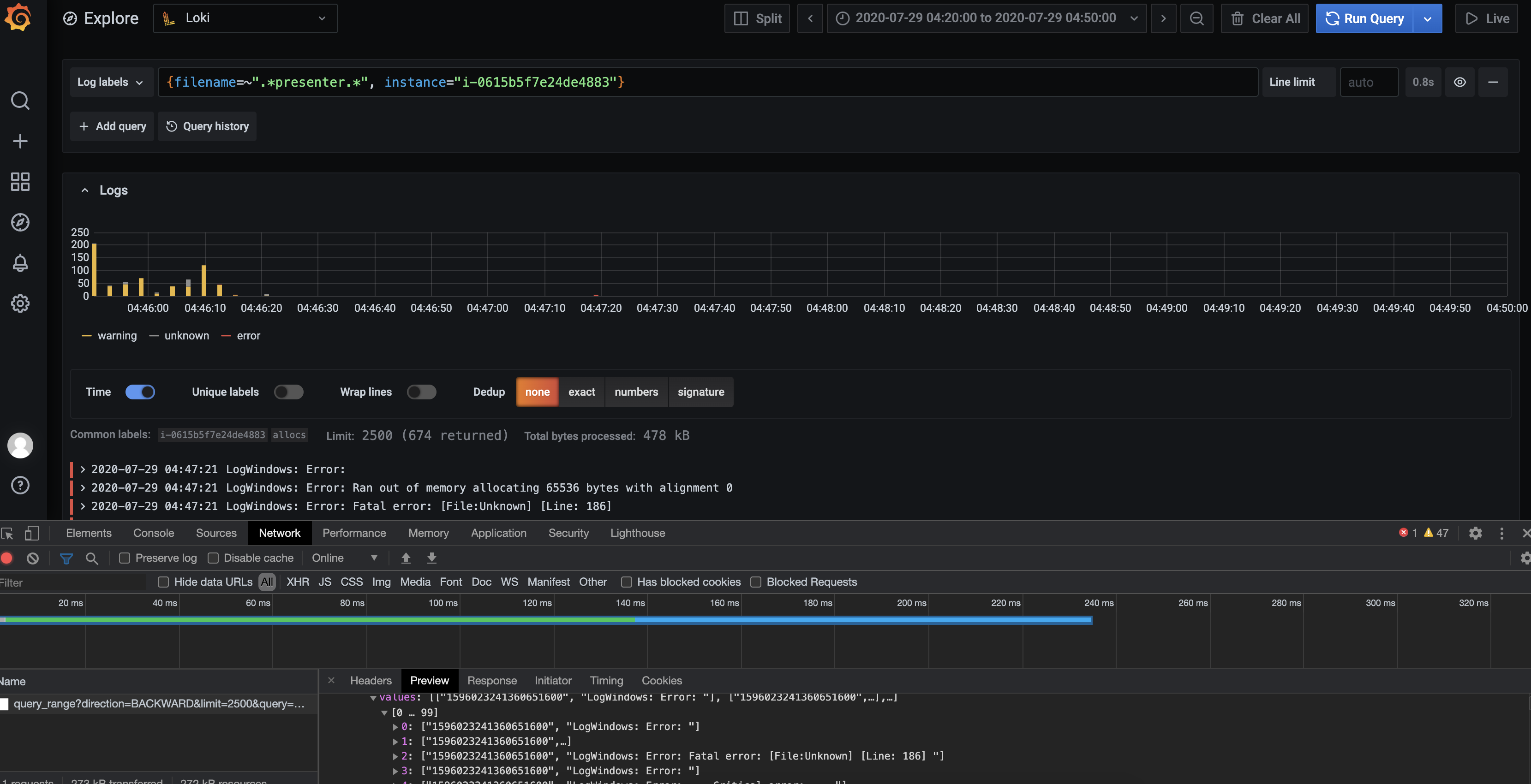 Loki doesn't return all log entries matching query in Grafana explorer even when limit is very ...