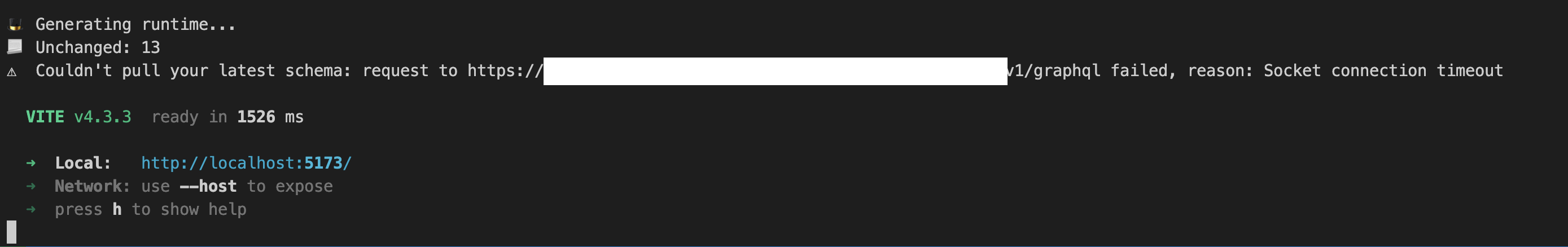 Couldnt Pull Your Latest Schema Request Failed Reason Socket Connection Timeout · Issue 