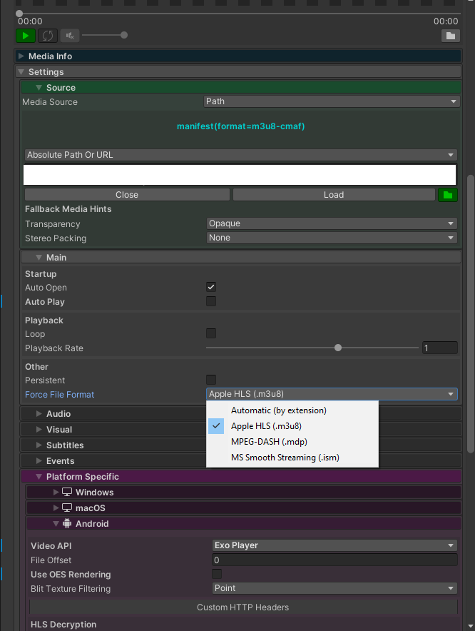 Unable to view streaming HLS videos on Android · Issue #1645 · RenderHeads/UnityPlugin ...
