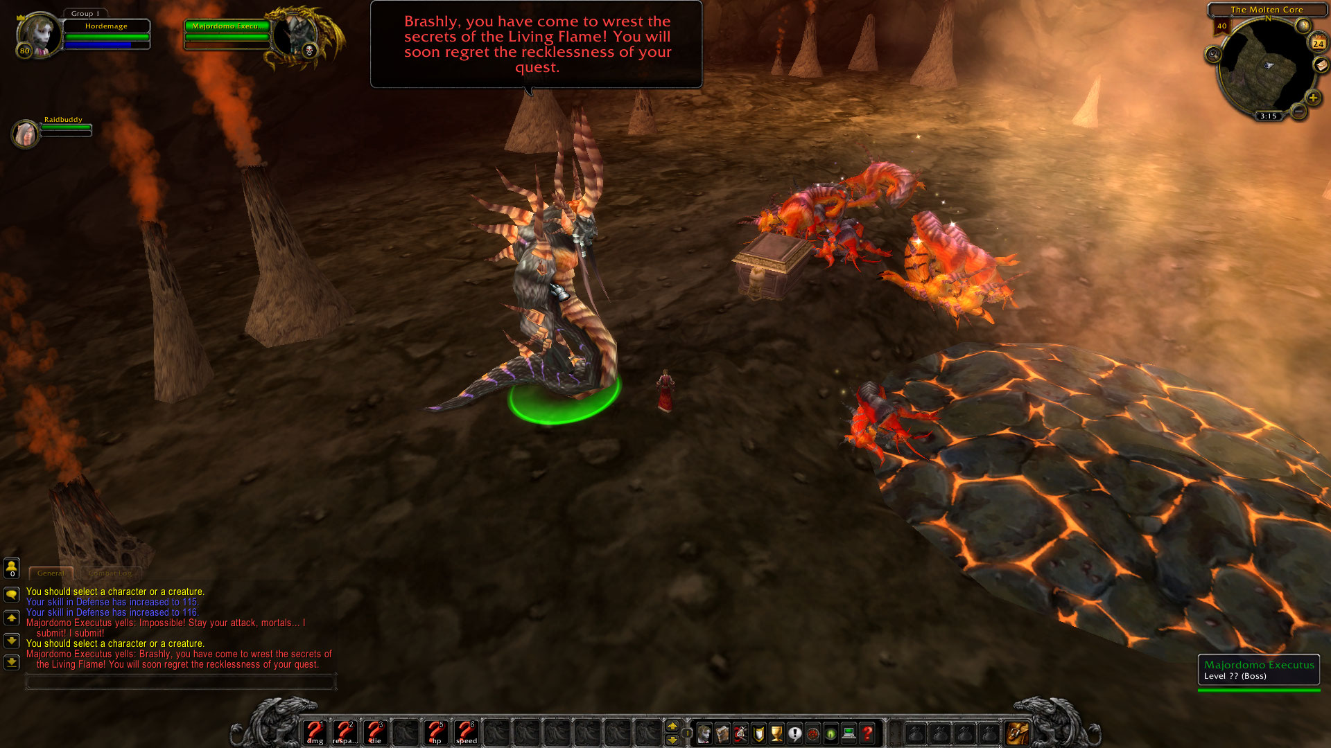 Majordomo walks through the wall when starting Ragnaros fight before he ...