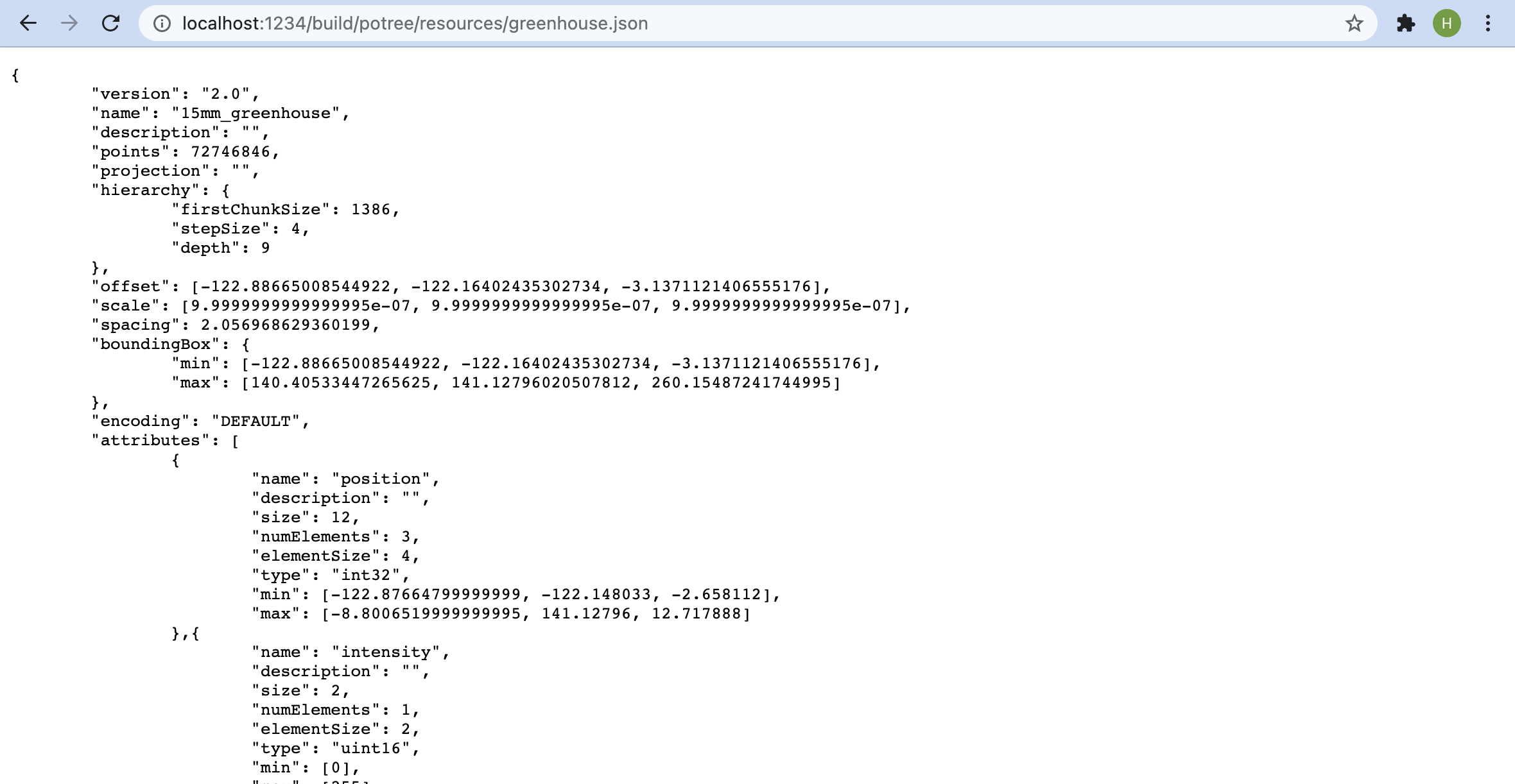 Can't load a converted json file. · Issue #1105 · potree/potree · GitHub