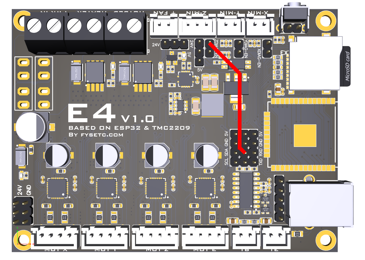 Setup for the FYSETC E4 V1.0 board - michael-ring/OnStepX GitHub Wiki