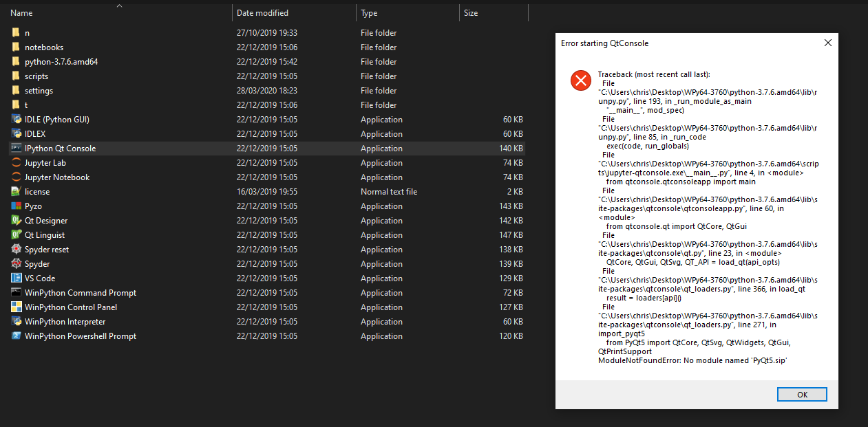 Issue To Launch Qt Console Spyder Winpython Control Wpy64 3760 · Issue 822 · Winpython