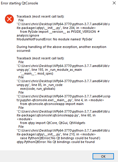 Issue To Launch Qt Console Spyder Winpython Control Wpy64 3760 · Issue 822 · Winpython