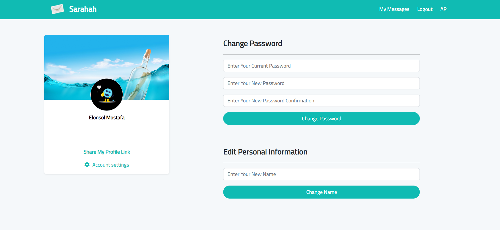 GitHub - Elonsolmostafa1/Sarahah-App: This project is a full-stack web application that mimics ...