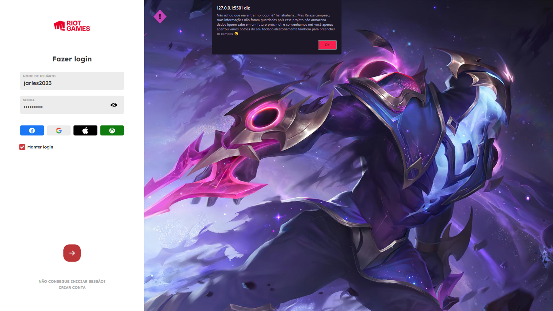 GitHub - Jarlez/league-of-legends-login-screen: Clone da tela de login ...