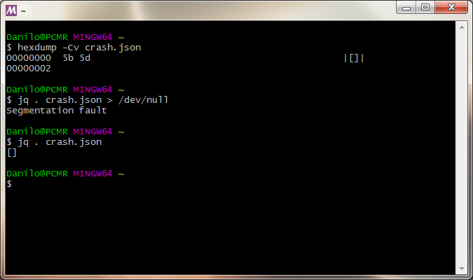 Crash · Issue #1901 · jqlang/jq · GitHub