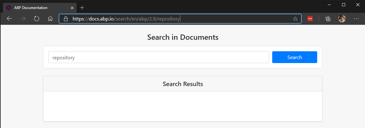 Documentation search is not working · Issue #5132 · abpframework/abp · GitHub