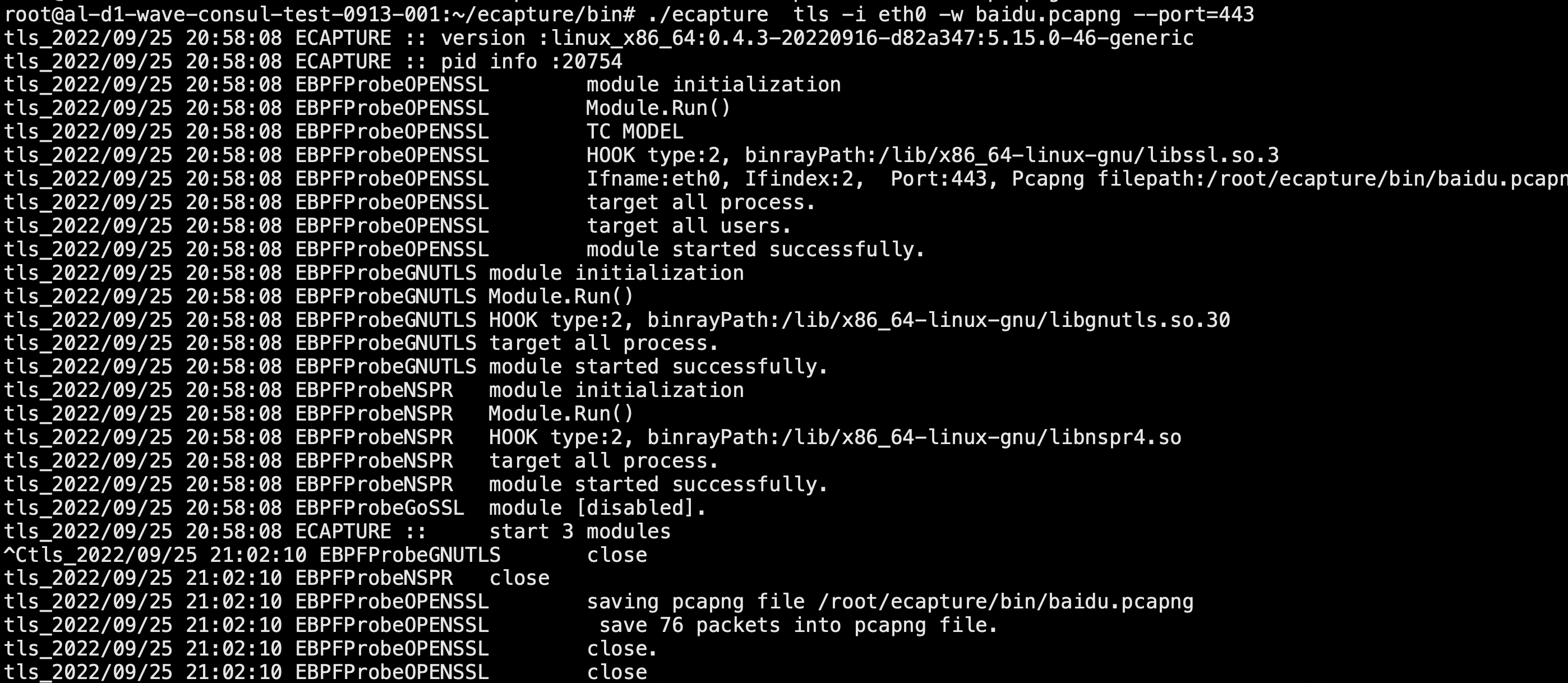 masterkey文件为空 且包也没有解密 · Issue #221 · gojue/ecapture · GitHub