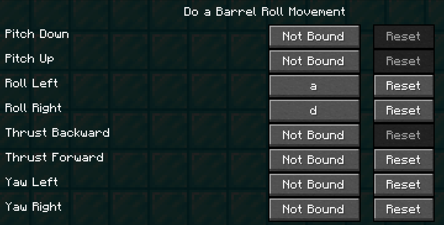 DABR Movement keybinds override vanilla movement · Issue #89 · enjarai/do-a-barrel-roll · GitHub
