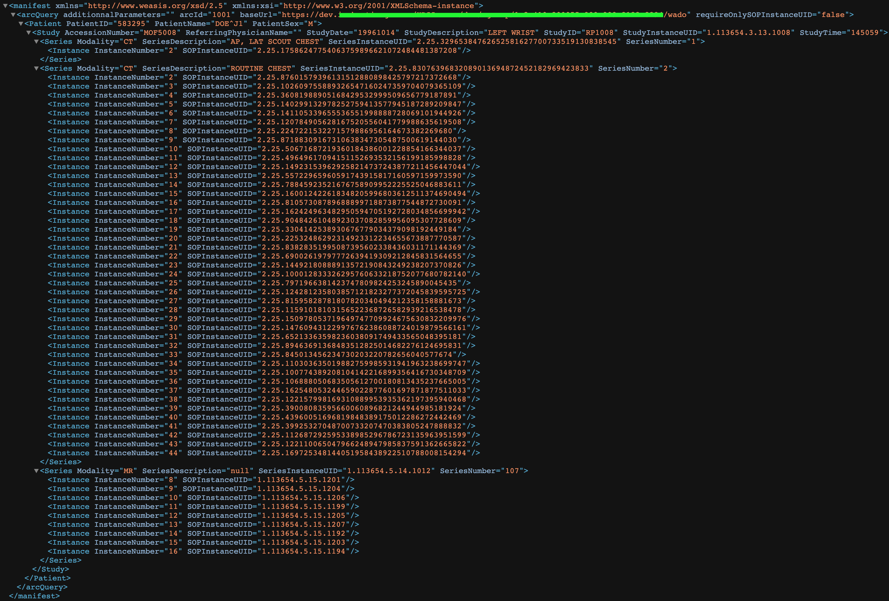 How to set 'authorization access token' when fetching an image to XML manifest(no WADO server ...