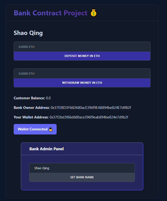 GitHub - 0xSenzel/Bank-Dapp