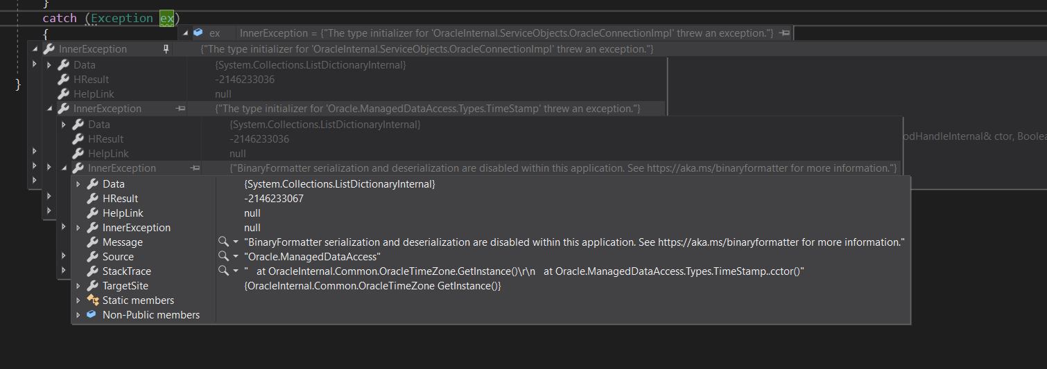 Exception Use Oracle Manageddataaccess Core 2 19 100 On Api 5 · Issue 129