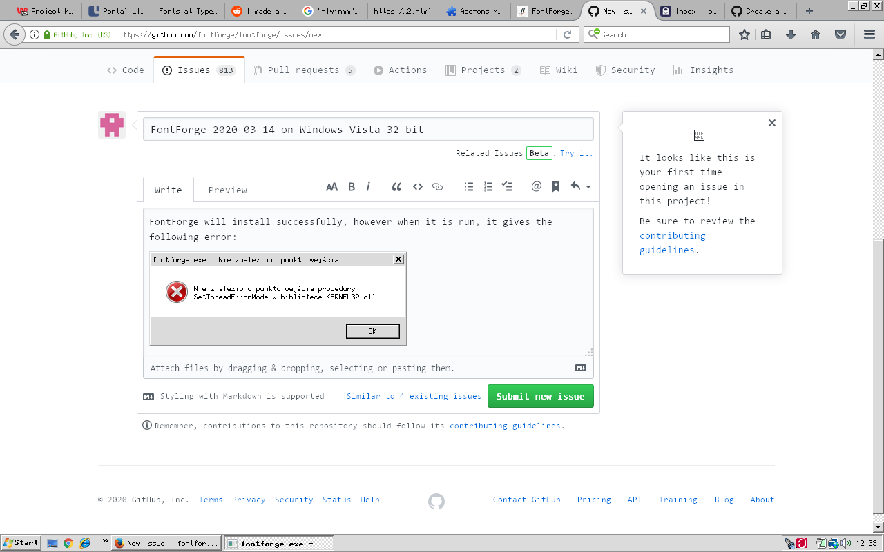 [Won't run] FontForge 2020-03-14 on Windows Vista 32-bit · Issue #4243 · fontforge/fontforge ...