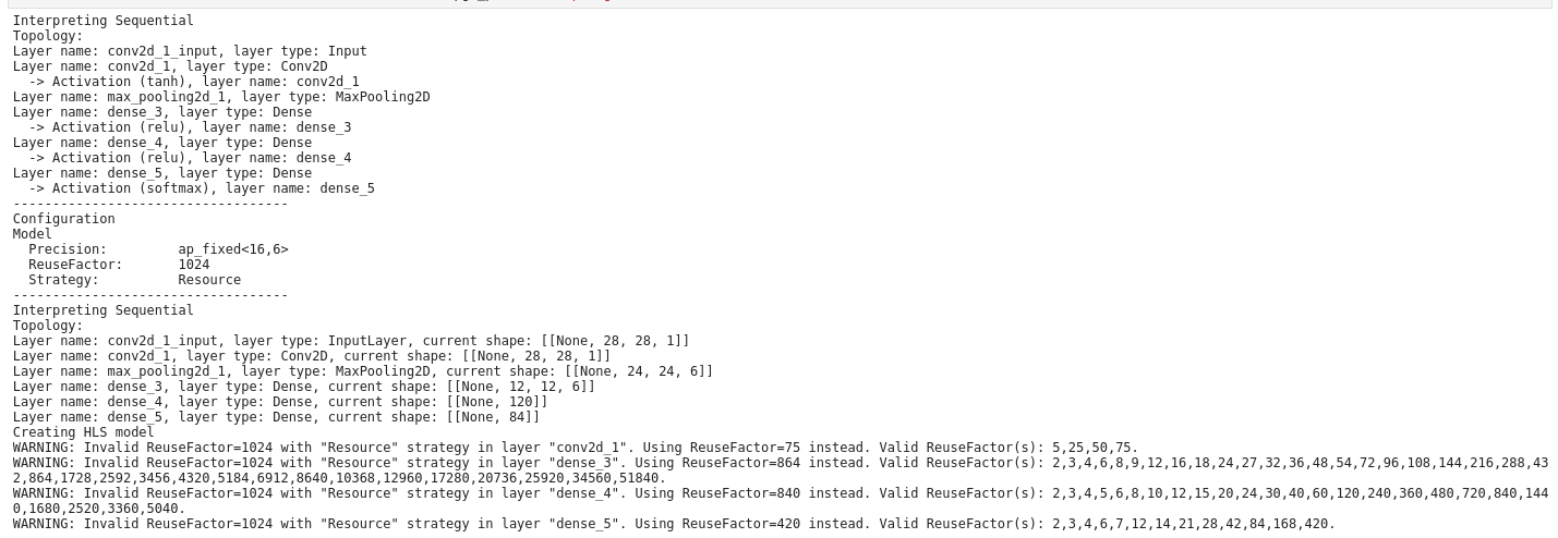 Lenet_5 model stuck at synthesis · Issue #258 · fastmachinelearning/hls4ml · GitHub