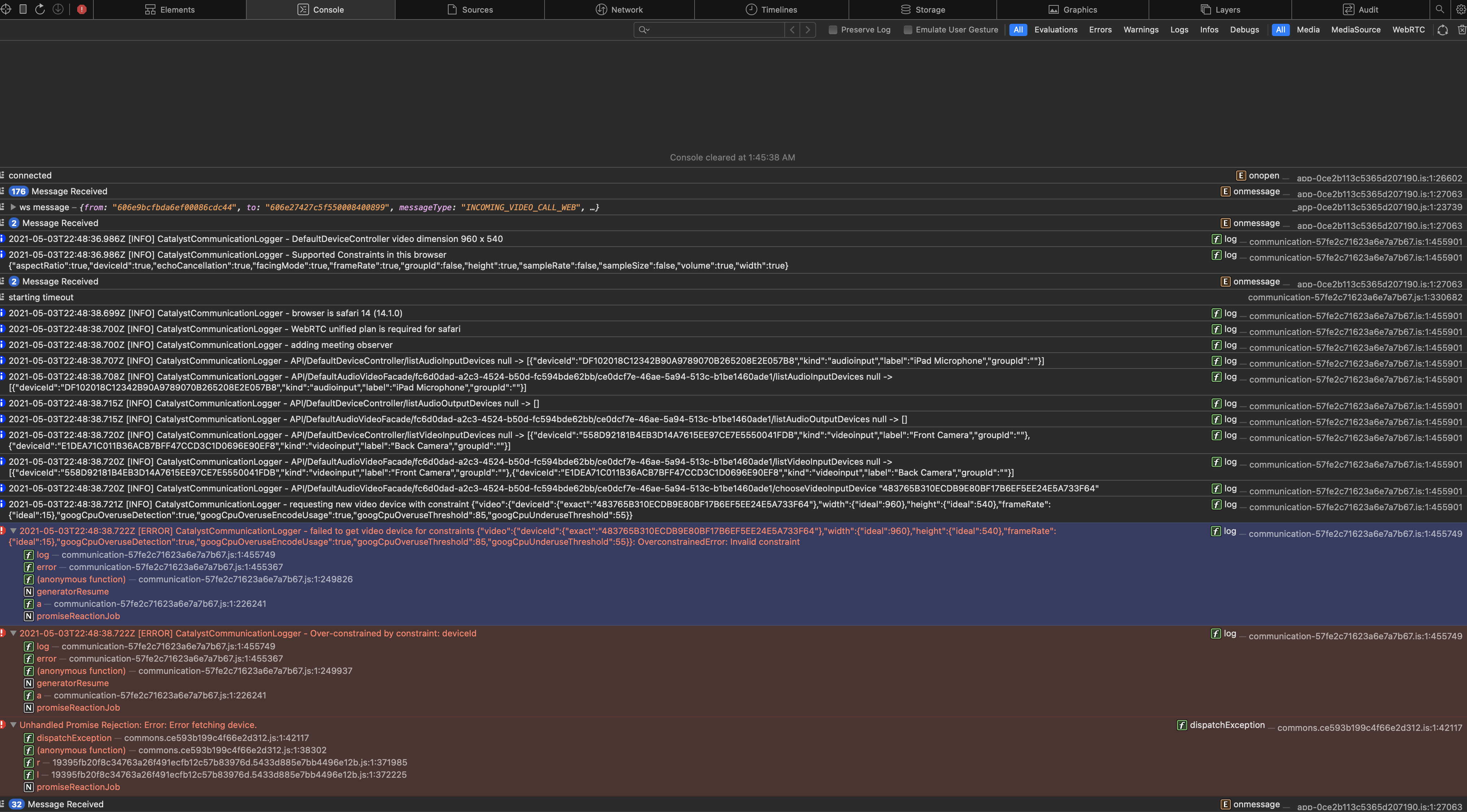 Failed to get video device for constraints - iPad Safari and Chrome · Issue #1248 · aws/amazon ...