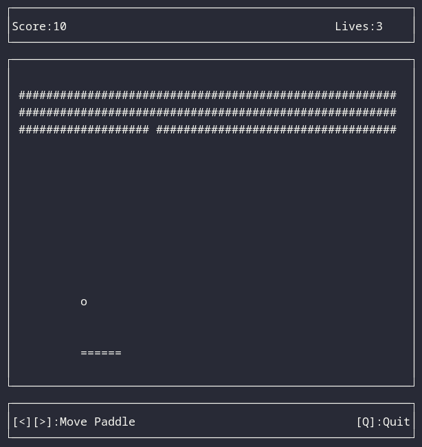 GitHub - ArcticKangaroo/ENGG1340-Breakout: Breakout remade for the Linux terminal