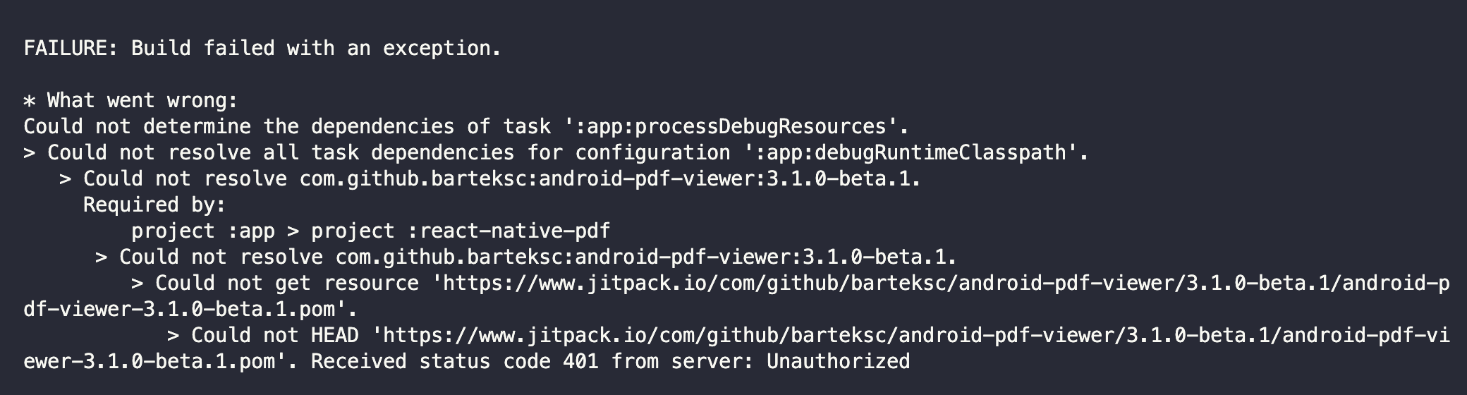 Cant compile anymore · Issue #567 · wonday/react-native-pdf · GitHub