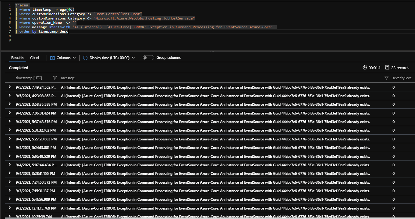 AI (Internal): [Azure-Core] ERROR: Exception in Command Processing for EventSource Azure-Core ...