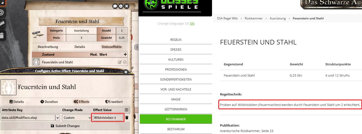Feuerstein & Stahl: Wert falsch · Issue #508 · Plushtoast/dsa5-foundryVTT · GitHub