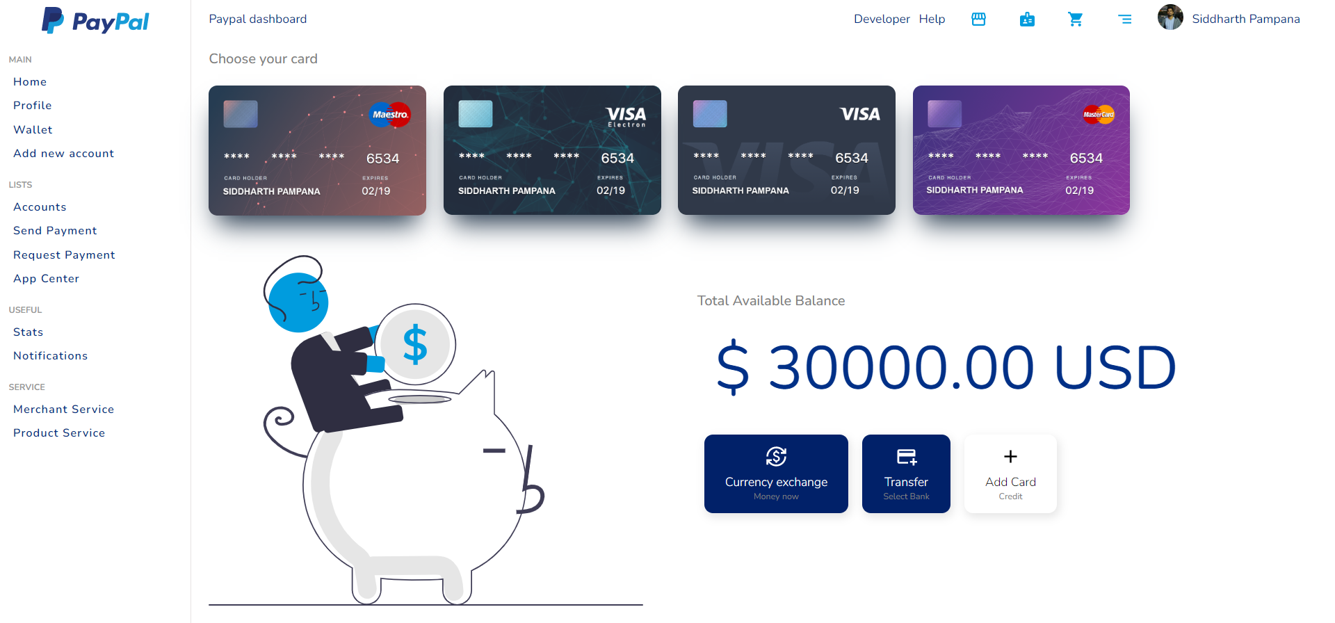 GitHub - siddharth238/paypal-ui-ux-dashboard