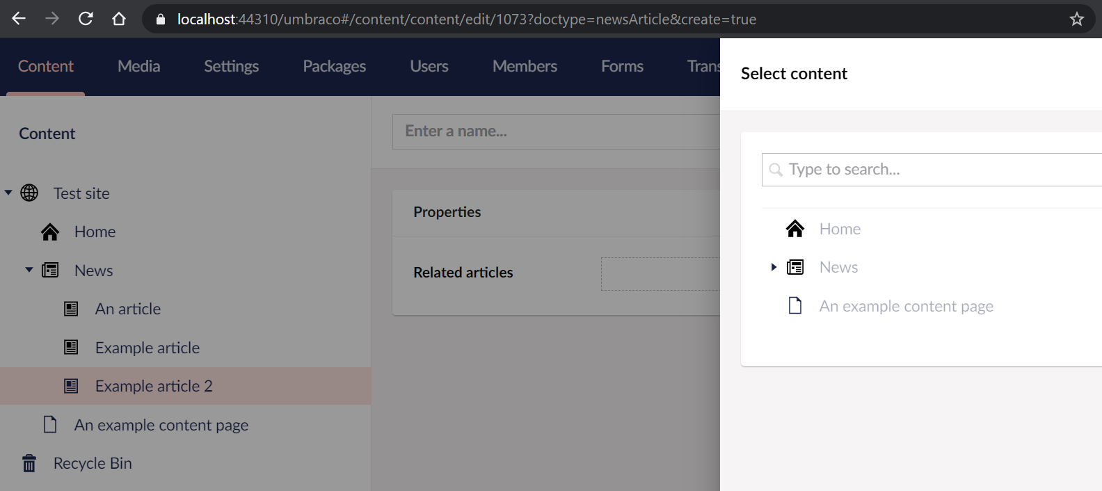 Inconsistency in Treepicker xpath when creating a new node · Issue #10219 · umbraco/Umbraco-CMS ...