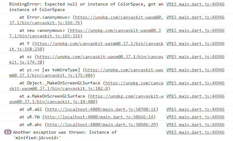 [web]: Running the project doesn't work when building in release mode. Works when building in ...