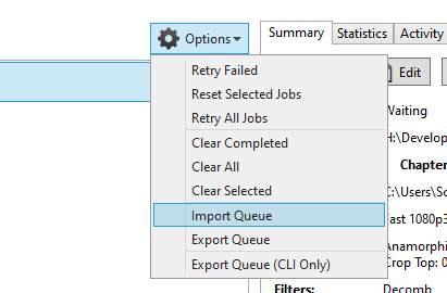 Queue export / import · Issue #3963 · HandBrake/HandBrake · GitHub