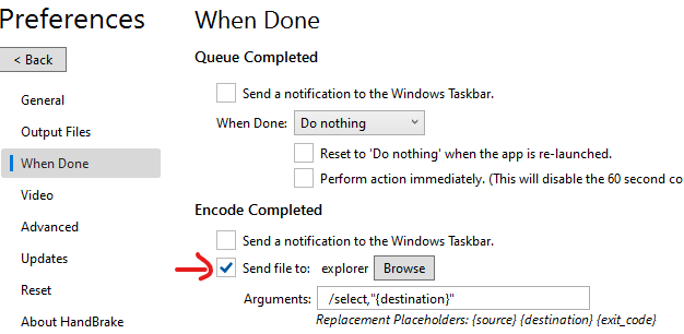 Pop up Output Video Folder When Done · Issue #4770 · HandBrake/HandBrake · GitHub