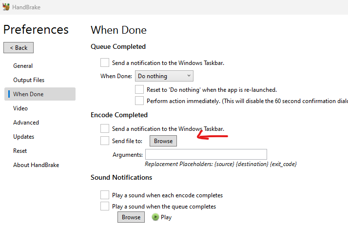 Add a user-configurable action to the "When Done:" selections to the queue window · Issue #4851 ...