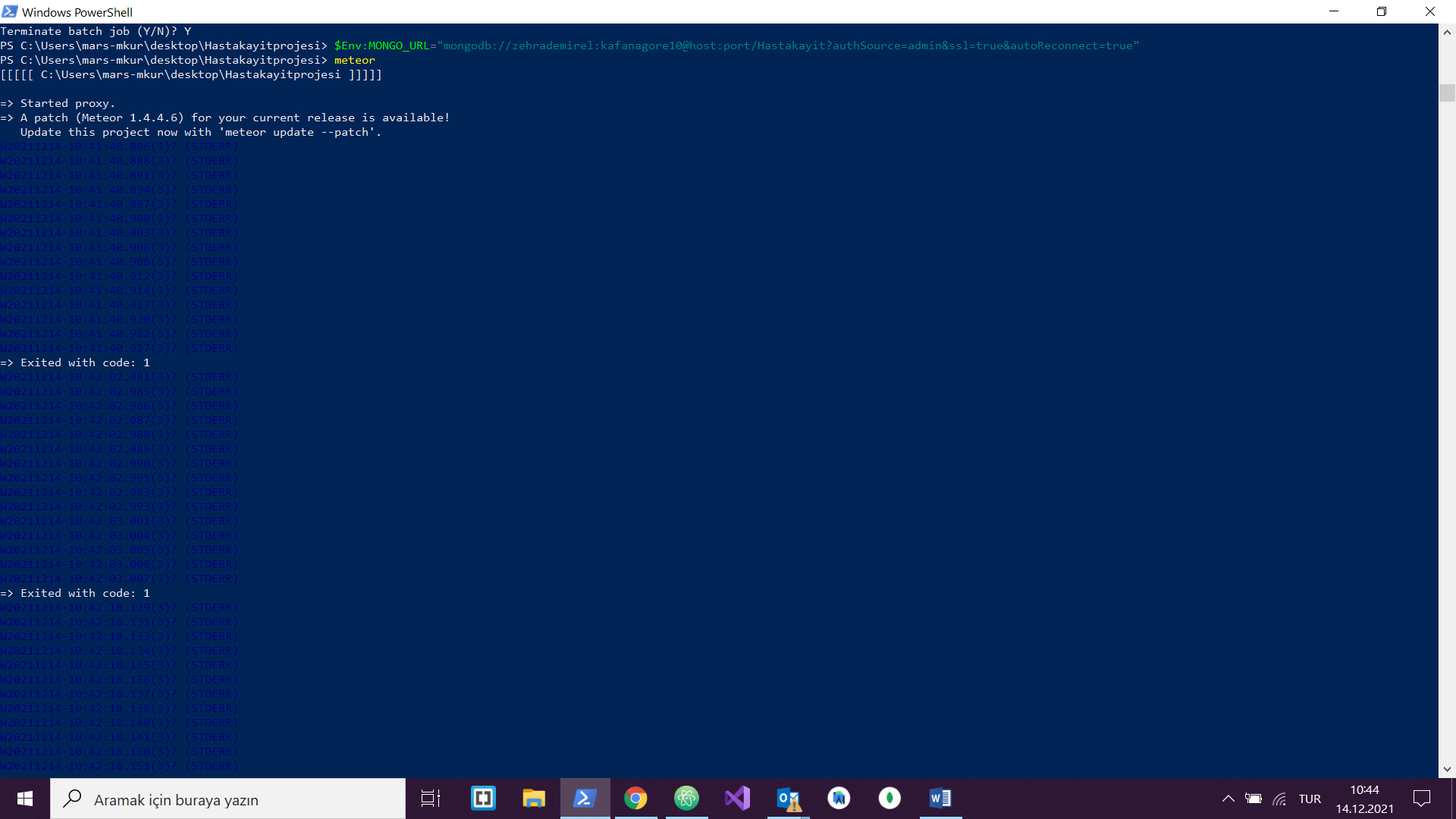 Data In Meteor Js Application Is Kept In Local Mongodb I Cant Migrate To Cloud Mongodb