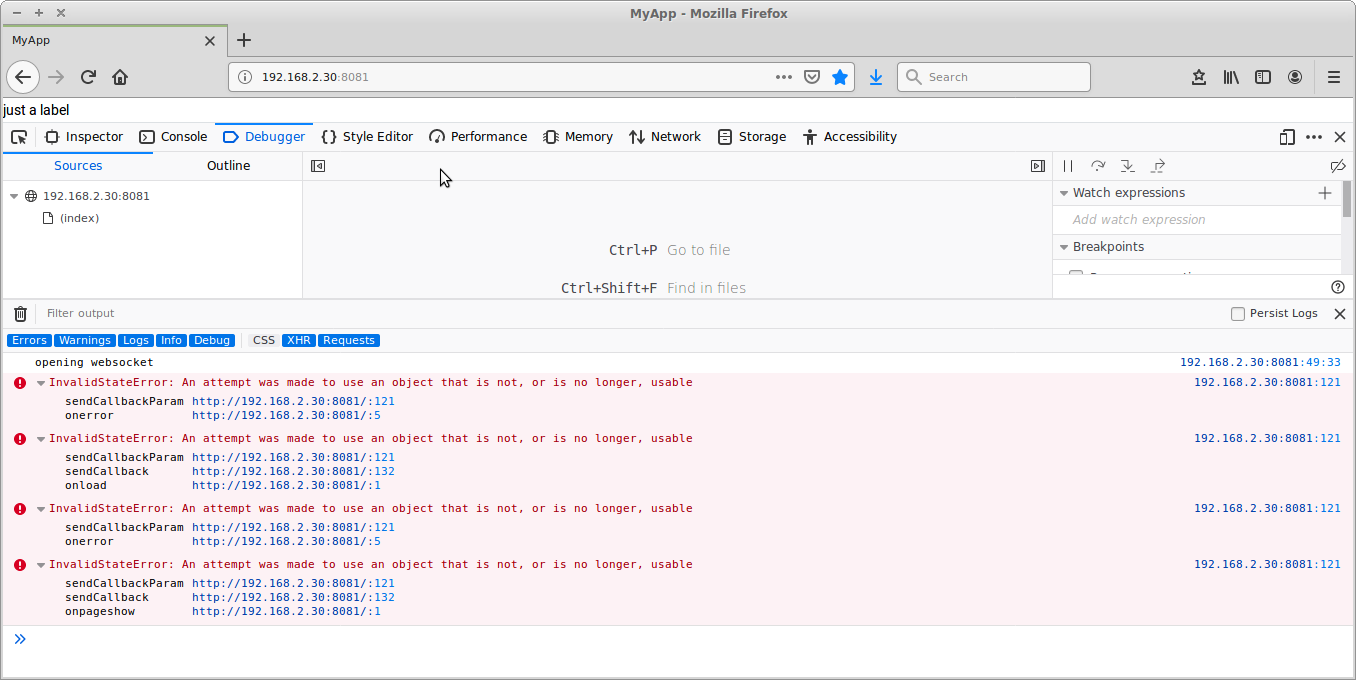 App.onerror event occurred in webpage · Issue #331 · rawpython/remi · GitHub