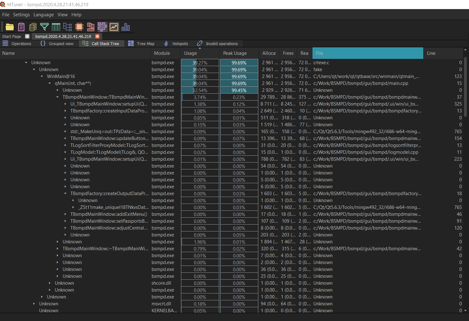 Symbols / Source code not showing in MinGW 64 application · Issue #55 · RudjiGames/MTuner · GitHub