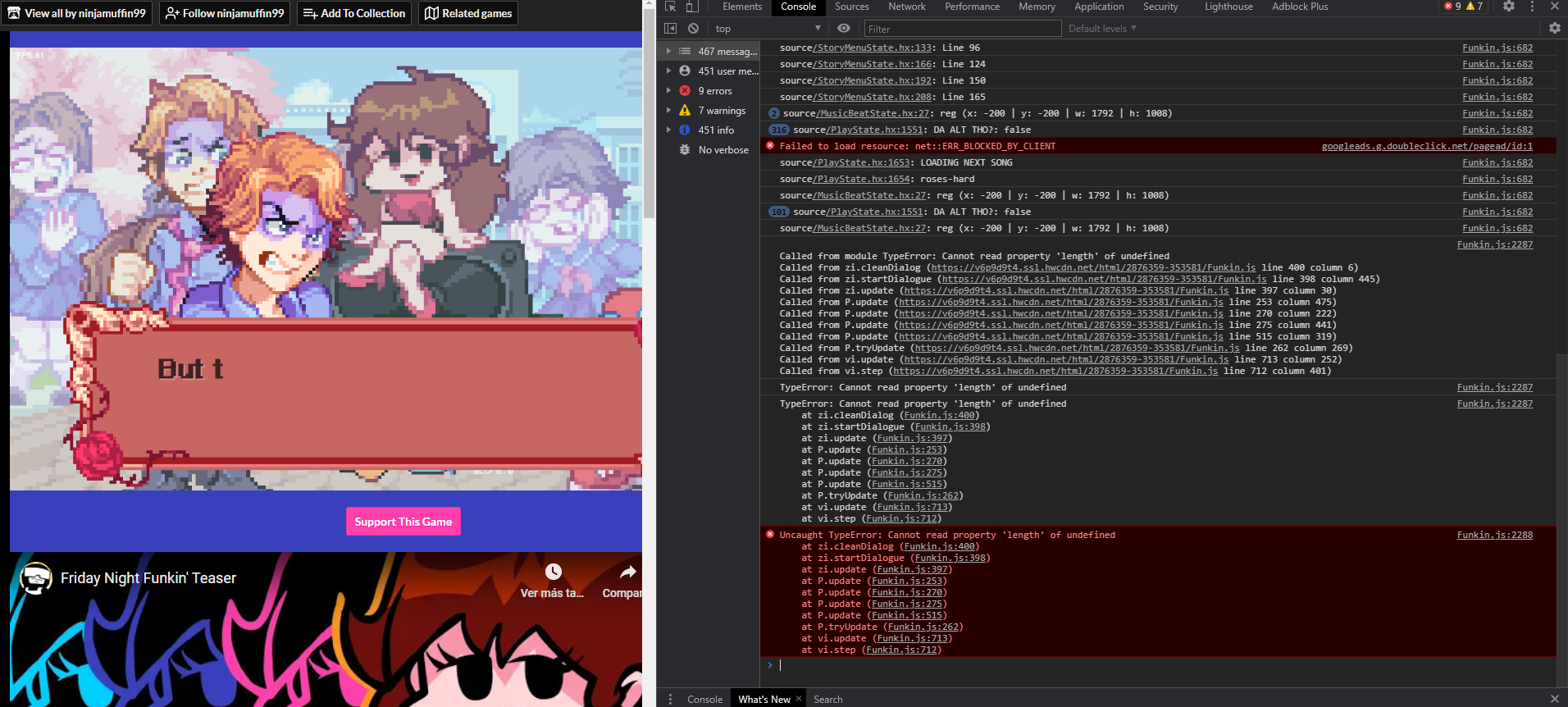 Bug Report: if you spam spacebar (or any key) to skip through the dialogue fast in week 6 the ...